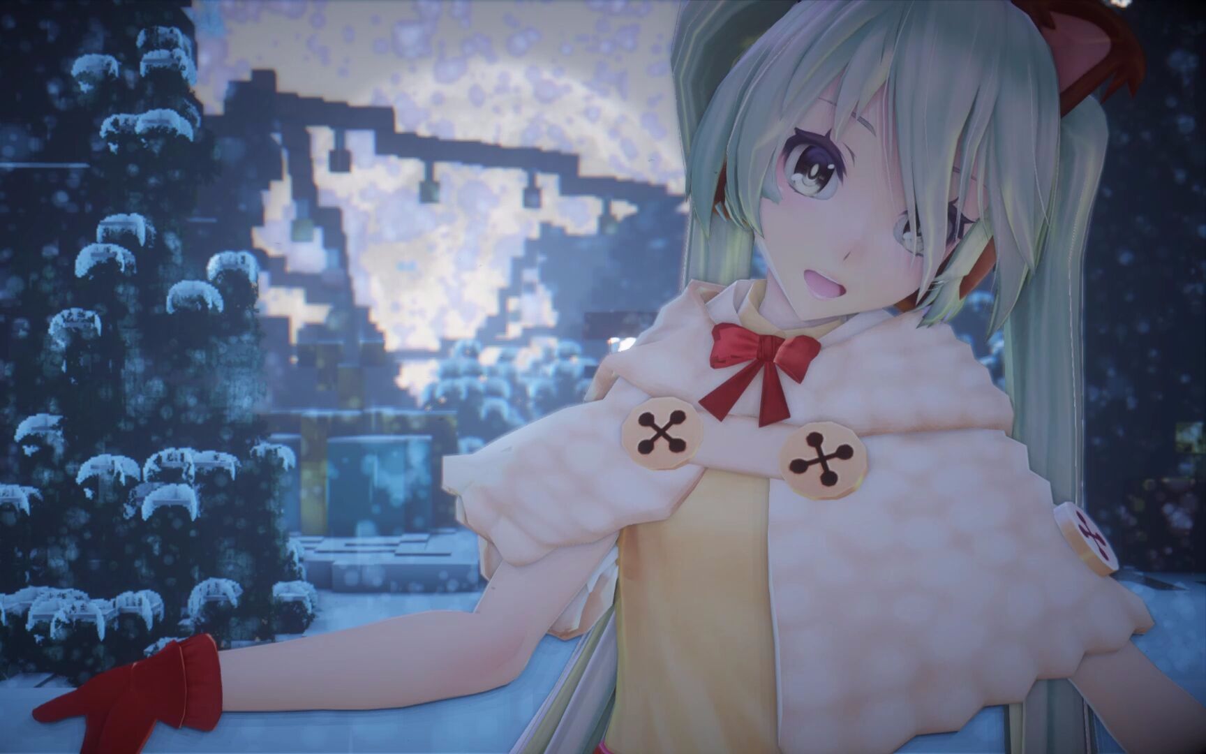 ...史蒂夫】星空下的雪,皎月前的你 miku的星夜之雪 CustomSteve mod