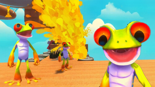 青蛙模拟器饮料像火山爆发一样喷出来了塔米青蛙用饮料洗澡