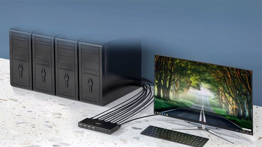 HDMI KVM切换器如何实现4台主机共用1台显示器?