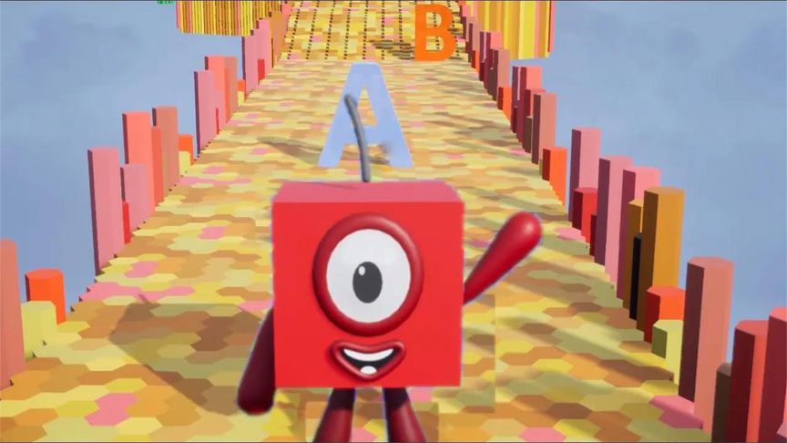 动漫数字:积木数字1在五颜六色的赛道上,挑战了哪些困难阻碍呢