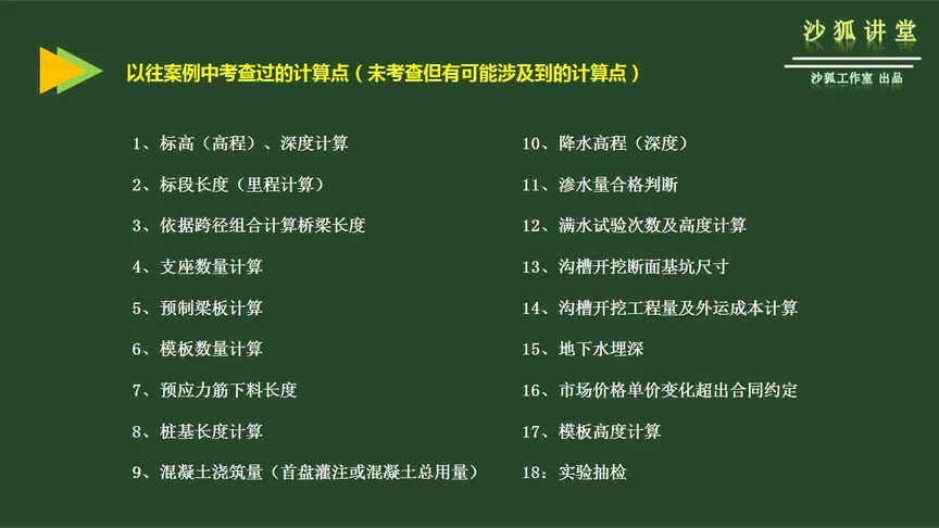二建市政案例计算专题课-1(计算题考点分析)