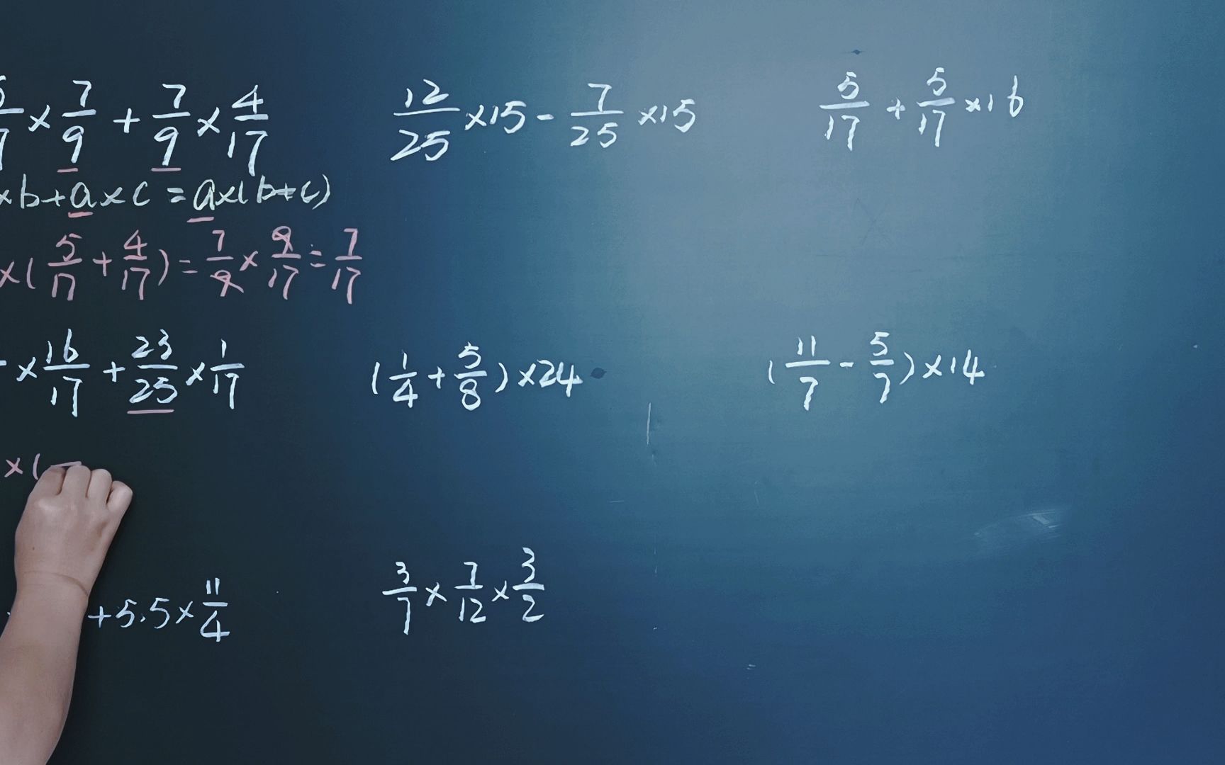 六年级数学上第一单元,分数乘法简便计算,乘法分配律的应用