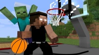 我的世界MC动画:篮球挑战赛,同学们的投篮比赛