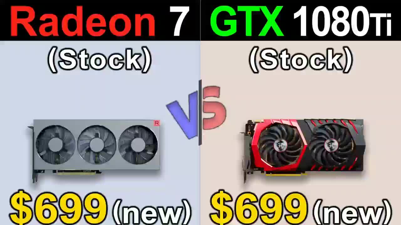 amd旗舰显卡对比英伟达上一代旗舰 Radeon 7 VS. GTX1080ti 丨1440...