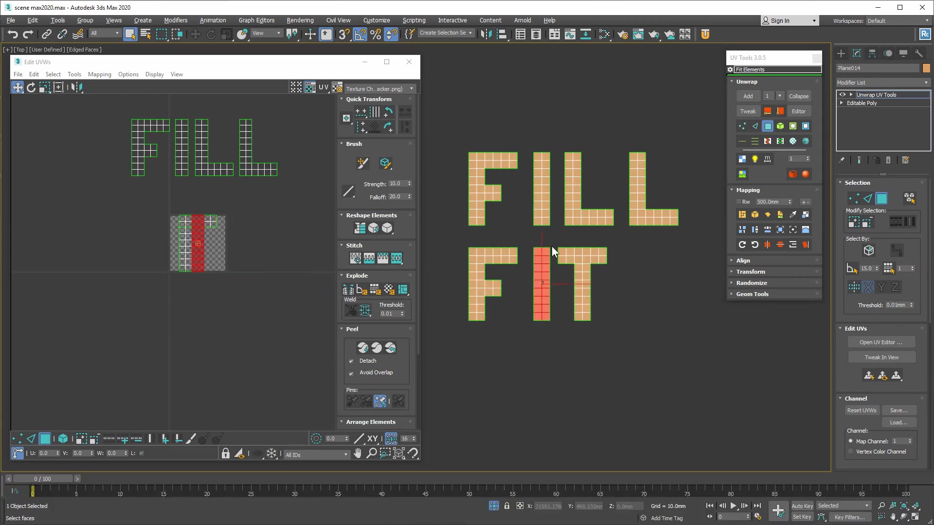 3DsMax 贴图UV增强工具 UVTools Pro_3.06 for 3dmax2014~2020汉化版 教程