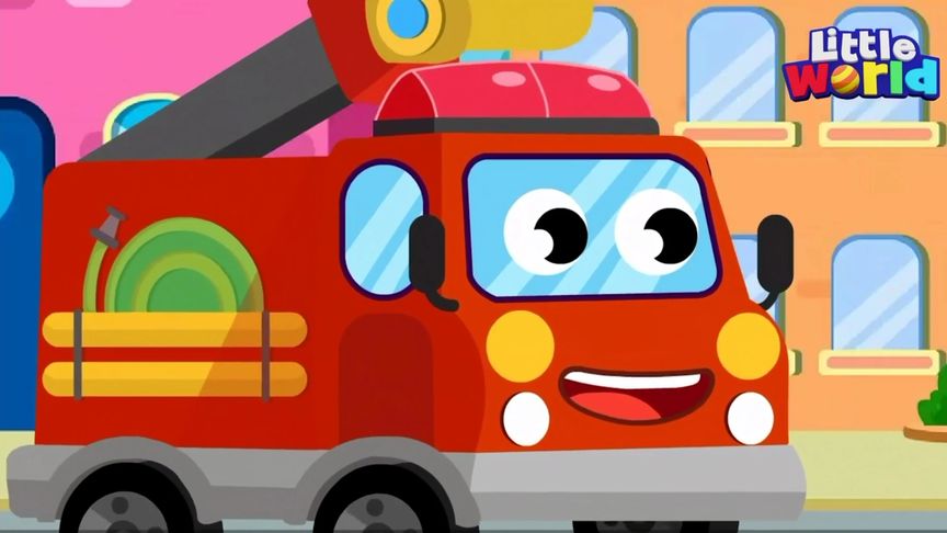 宝宝不知道各种车的用途,看爸爸耐心解释每一个交通工具的作用