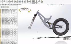 中时【工业设计软尾山地车后胆减震器与后连杆减震系统3d建模物理...