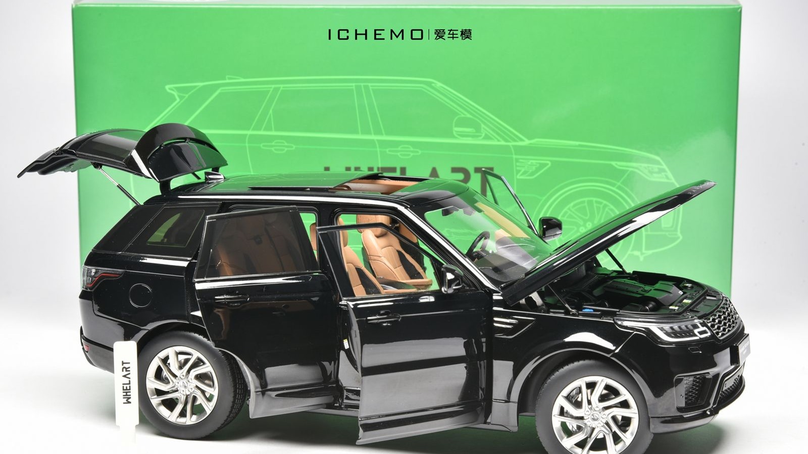 首度公开细节!WHELART 轮艺 1:18 黑色路虎揽胜运动汽车模型即将上市