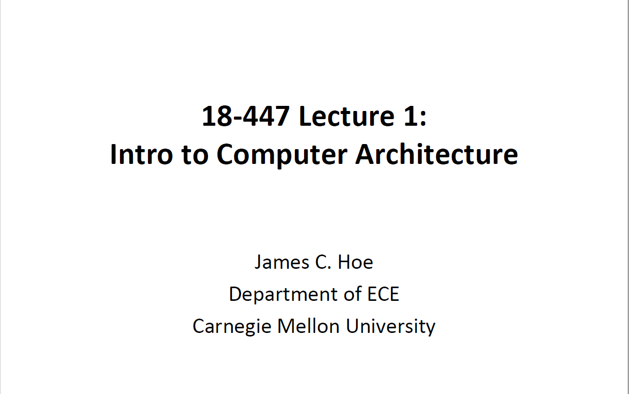 【搬运】ETH - 计算机体系结构 - Computer Architecture