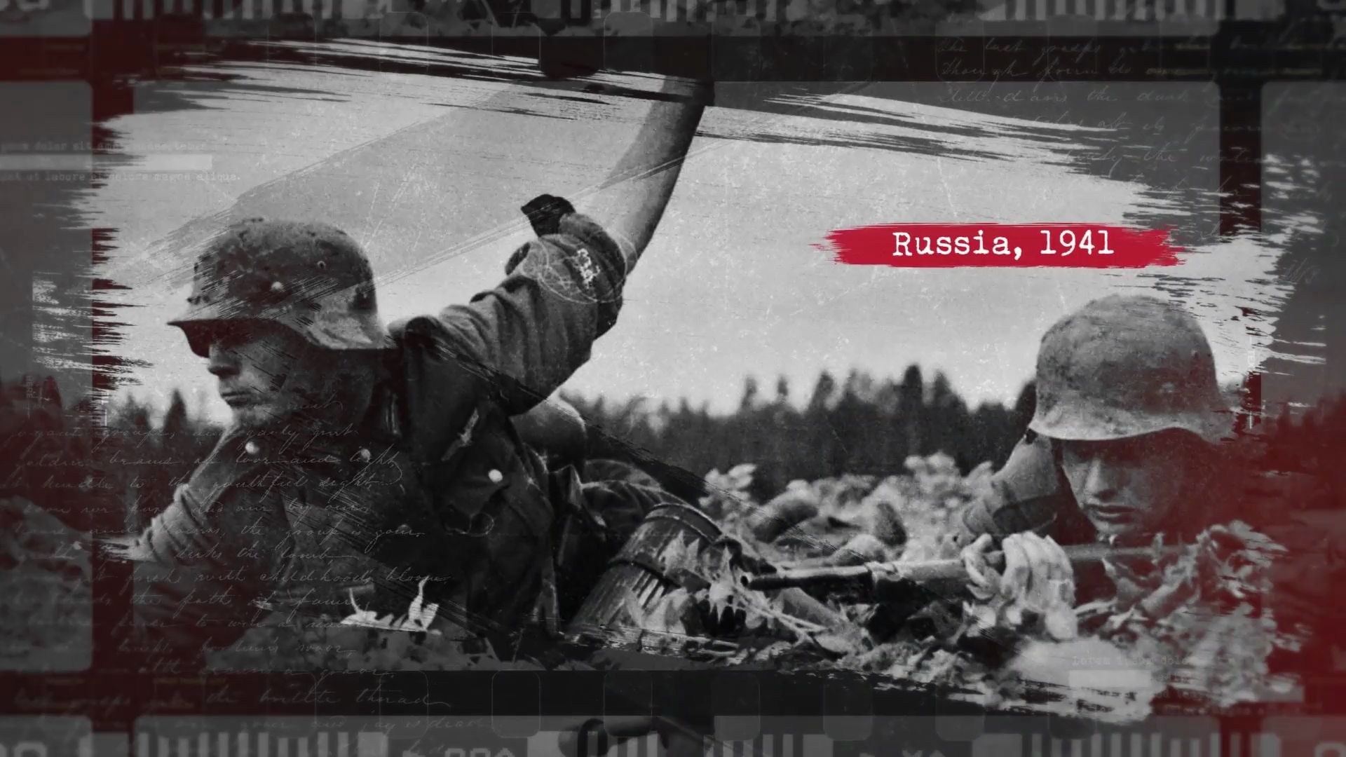 AE模板-画笔历史幻灯片|复古开场|旧回忆相册|世界大战