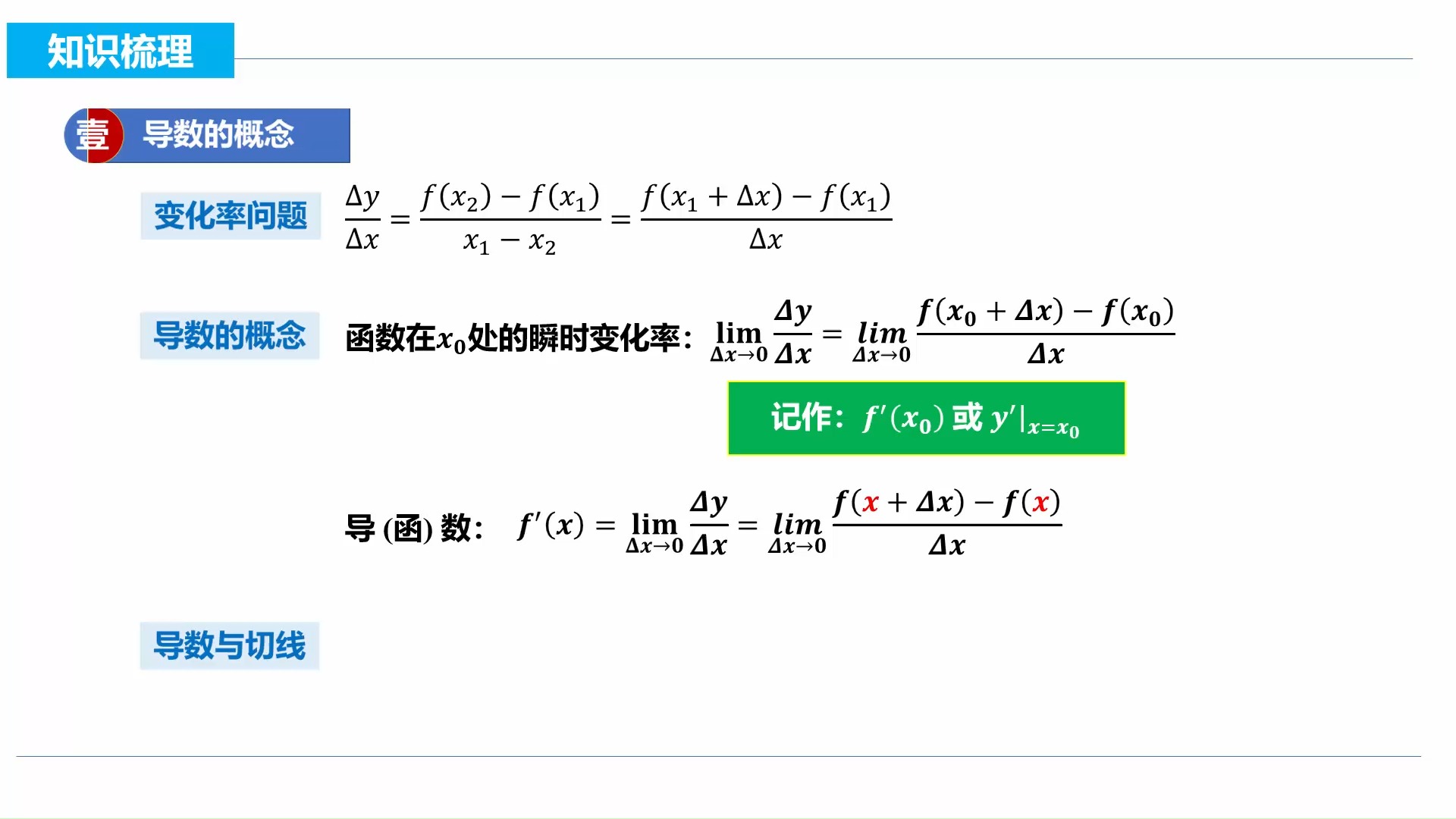 第11讲导数的概念及其意义、导数的运算