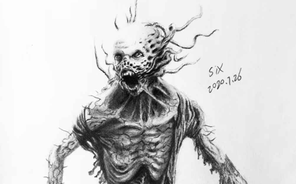 素描 铅笔画 植物大战僵尸