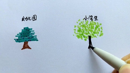 幼儿园画的树pk小学生画的树,创意简笔画,儿童画,少儿创意美术