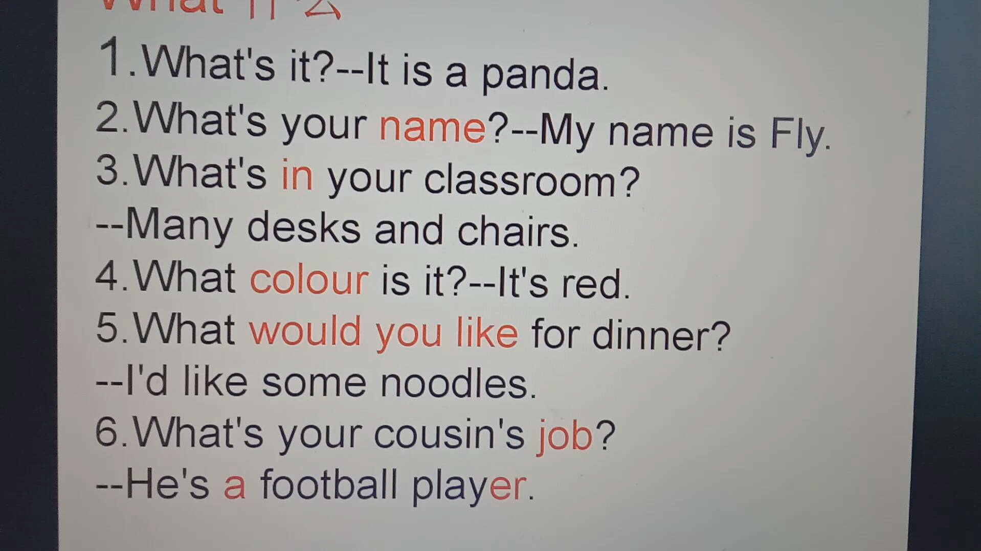 特殊疑问词What 问答