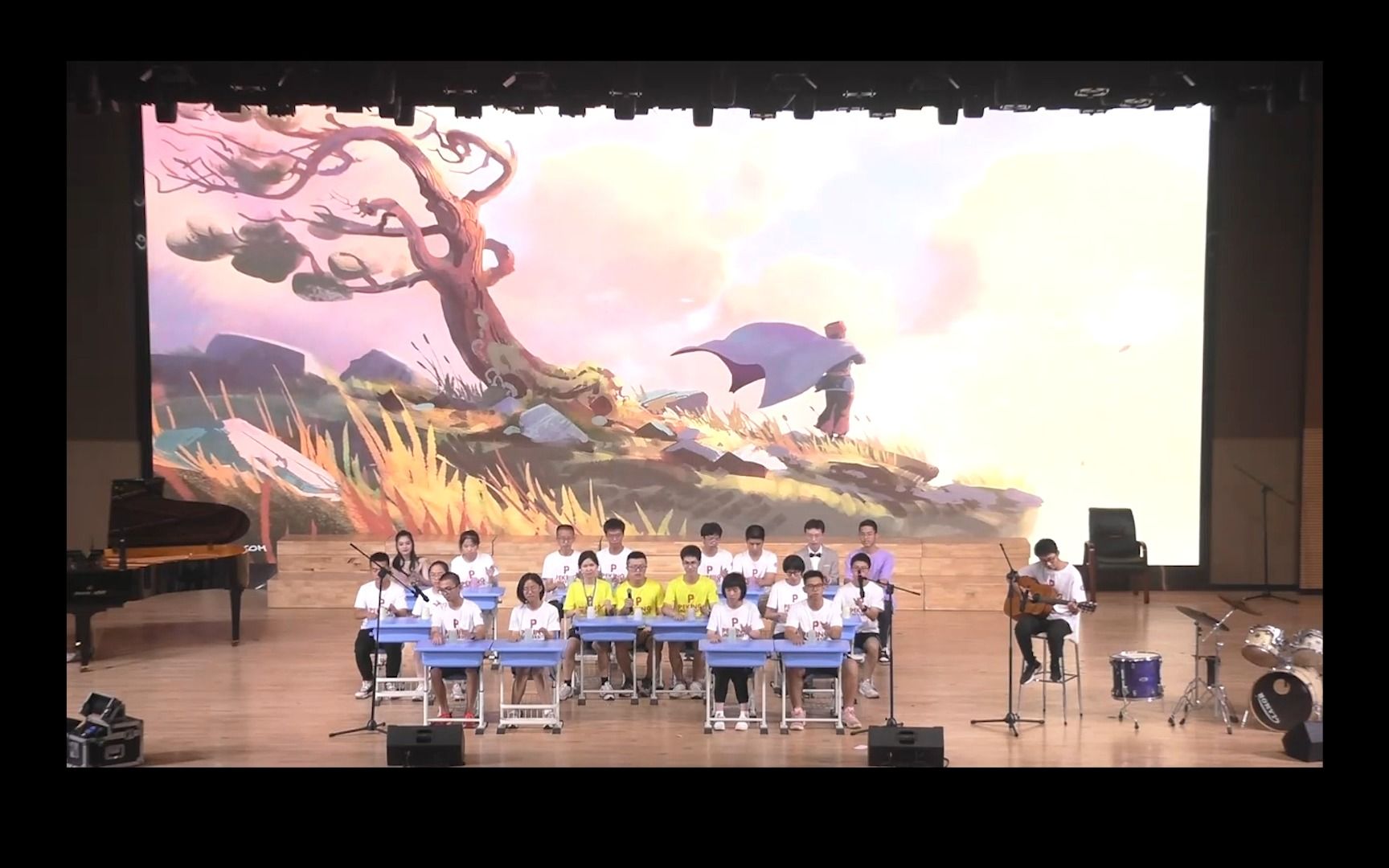 ...大学优秀中学生暑期学堂(福建)晚会节目表演 合唱+杯子舞《稻香》