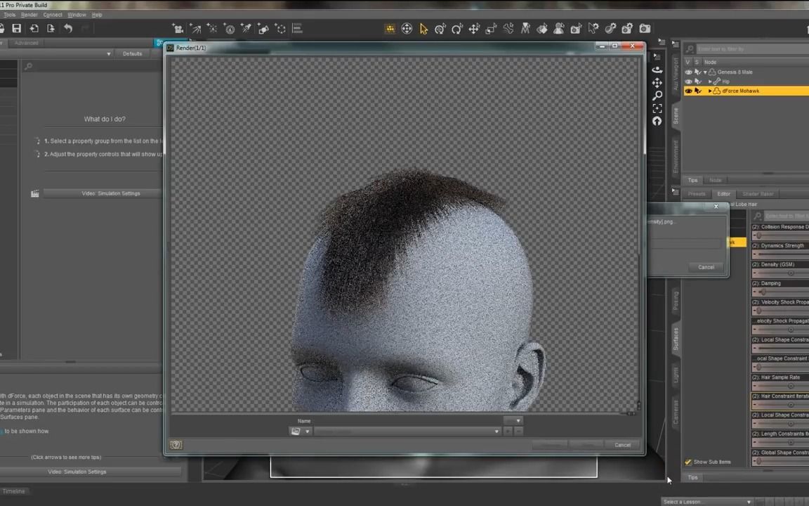 DAZ教程:用DForce制作头发Grow hair with dforce