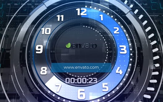DaVinci Resolve达芬奇模板-新闻时钟计时器