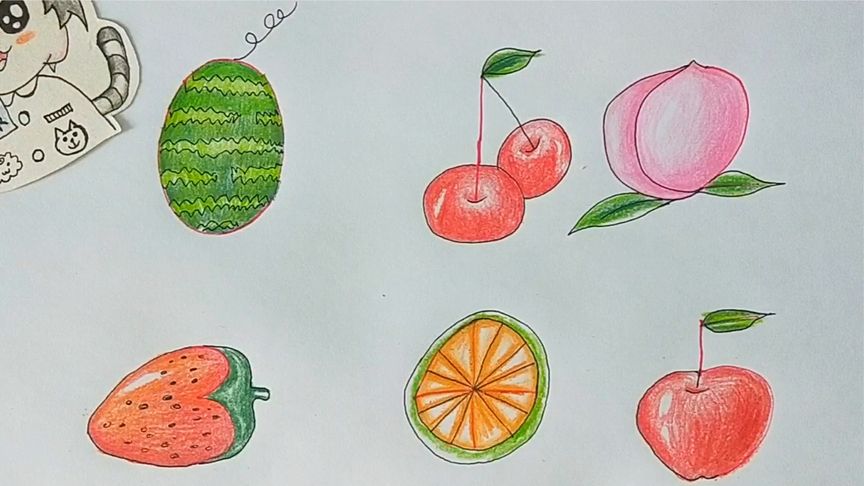 一学就会的有趣数字简笔画,0到5画水果!