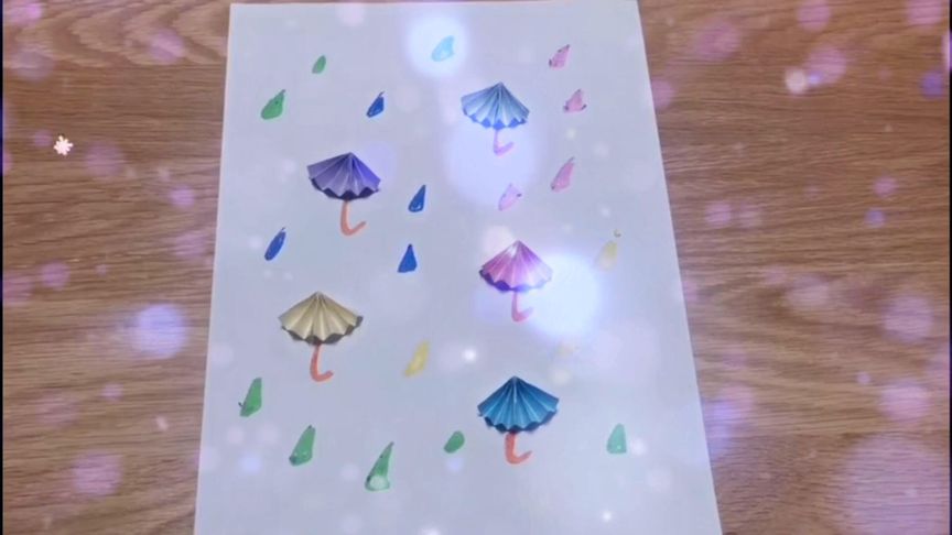 #冬日娱乐##创意美术##简笔画#用雨伞☂️开温暖下雨天