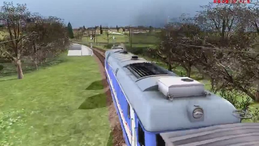 模拟火车:网友模拟驾驶东风8B内燃机车超速运行撞击车挡事故