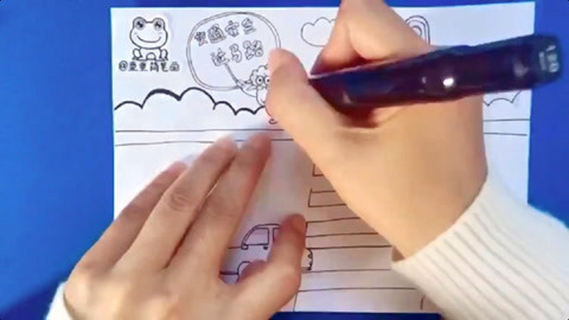 简笔画绘画安全红灯停绿灯行黄灯亮了请小心,你们要的交通安全画来了