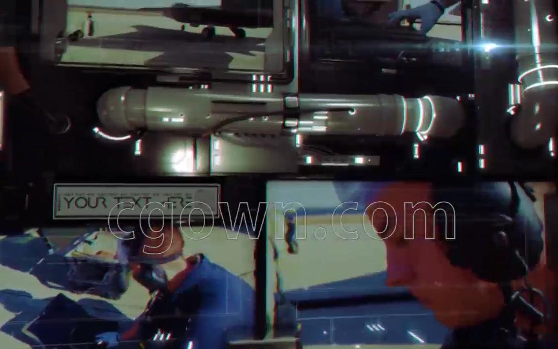 【C4D素材】C4D工程与AE模板制作军事三维监控屏幕显示器画面...