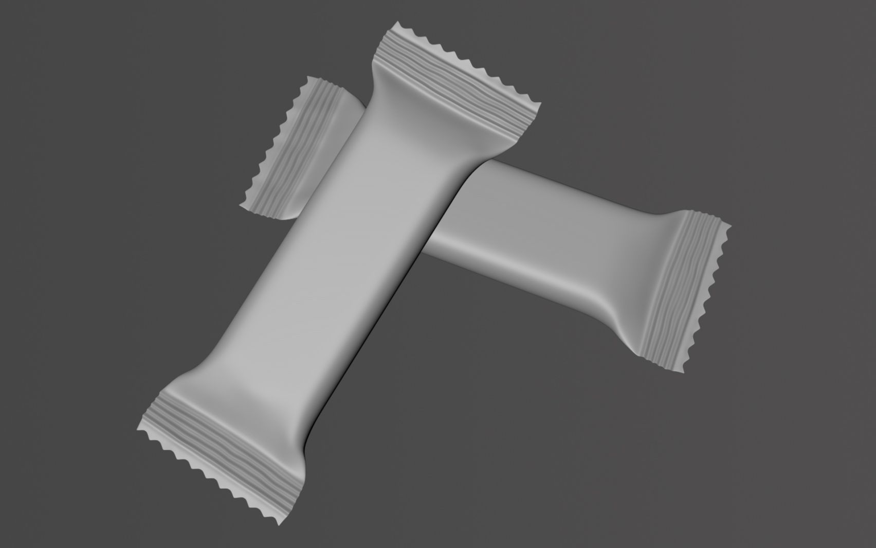 【C4D建模练习】威化饼干包装袋建模,顺便问一下这类的贴图去哪找