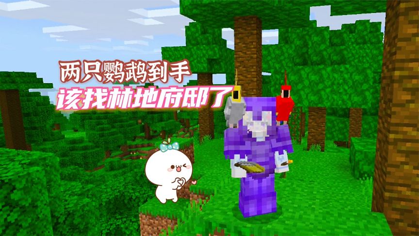 我的世界单人生存232,在雨林溜达了一圈两只鹦鹉到手,该离开了