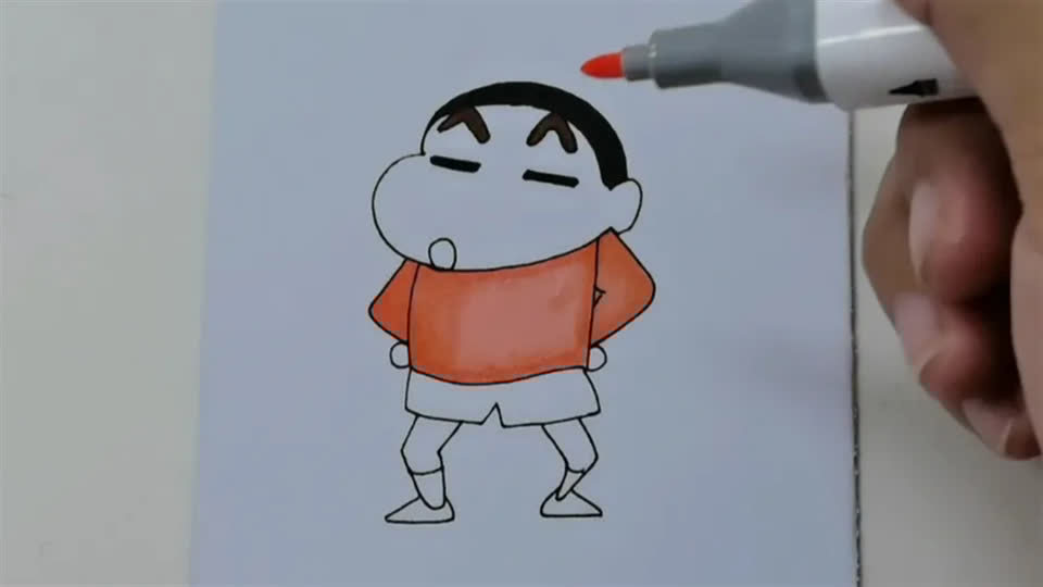 蜡笔小新这样画非常简单!简笔画画画绘画教程