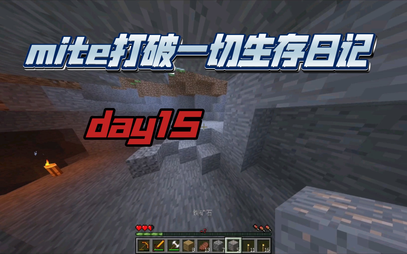mite打破一切生存日记,day15,挖坑_哔哩哔哩bilibili_我的世界