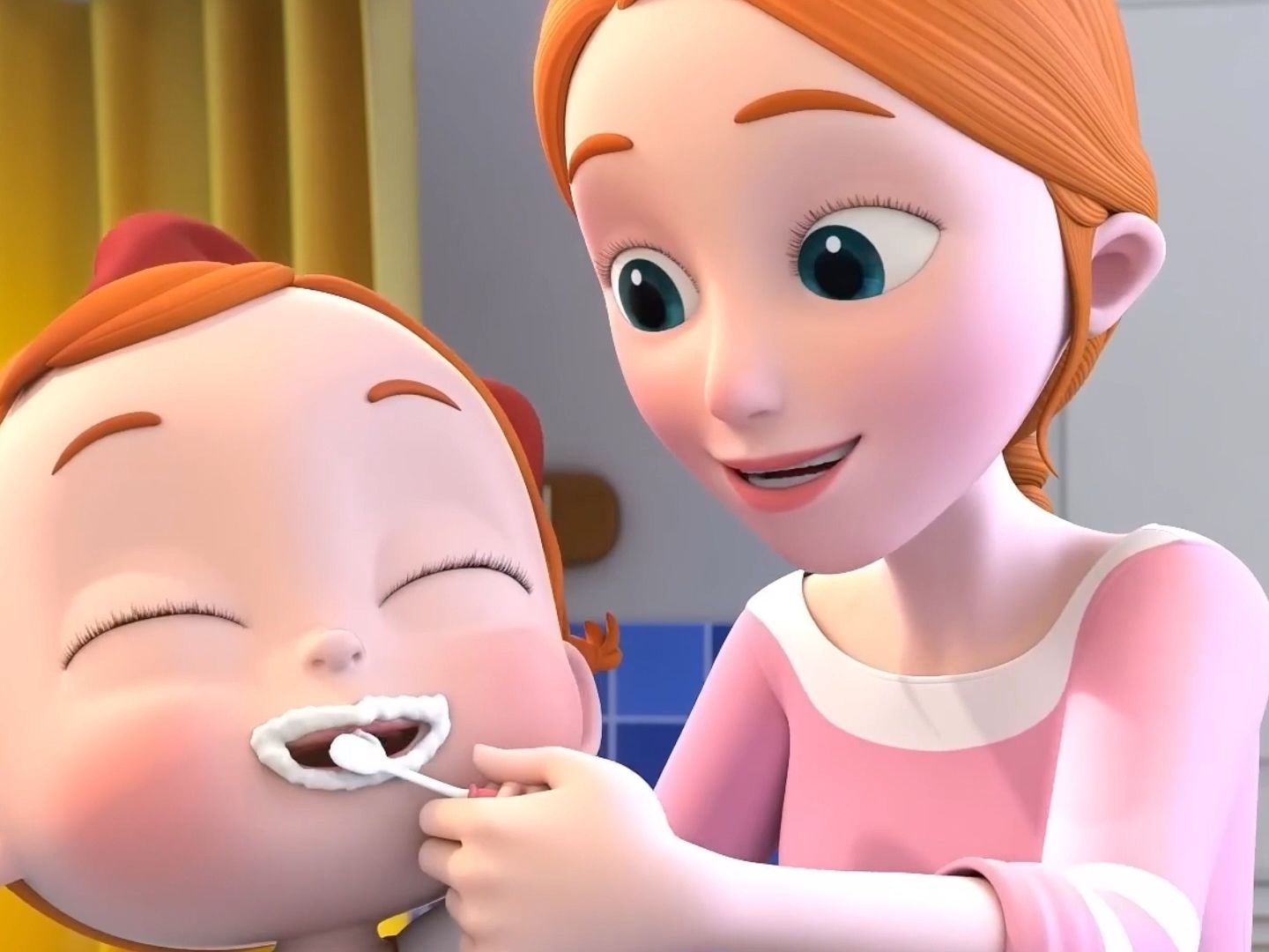 儿童启蒙动画:乖孩子早晨起床刷牙,一起学习刷牙保持儿童牙齿健康