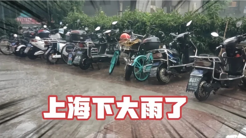 上海6月29日中午,突然狂风暴雨,电闪雷鸣