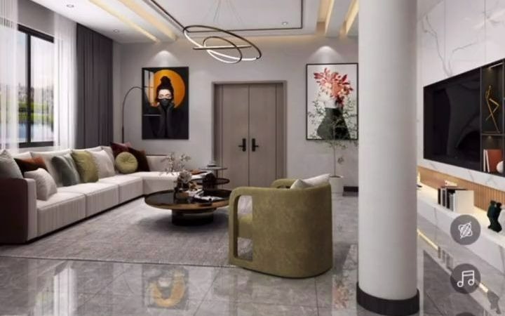 现代轻奢复式室内装修设计高清全景效果图