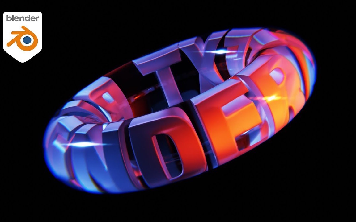 Blender 环形字体变形动画