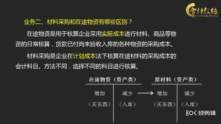 会计账务处理 会计做账实操 材料采购与在途物资区别点