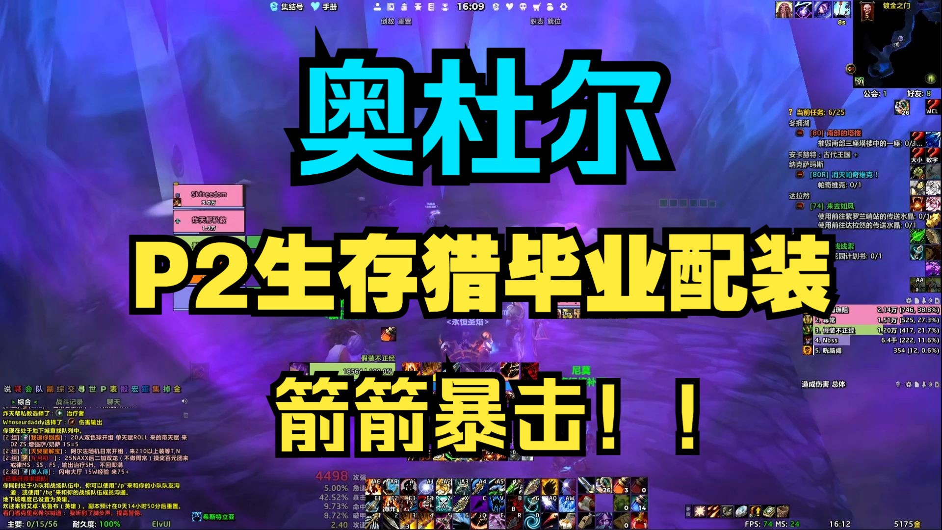 箭箭暴击!生存猎人P2阶段毕业BIS配装魔兽世界怀旧服WLK巫妖王之...