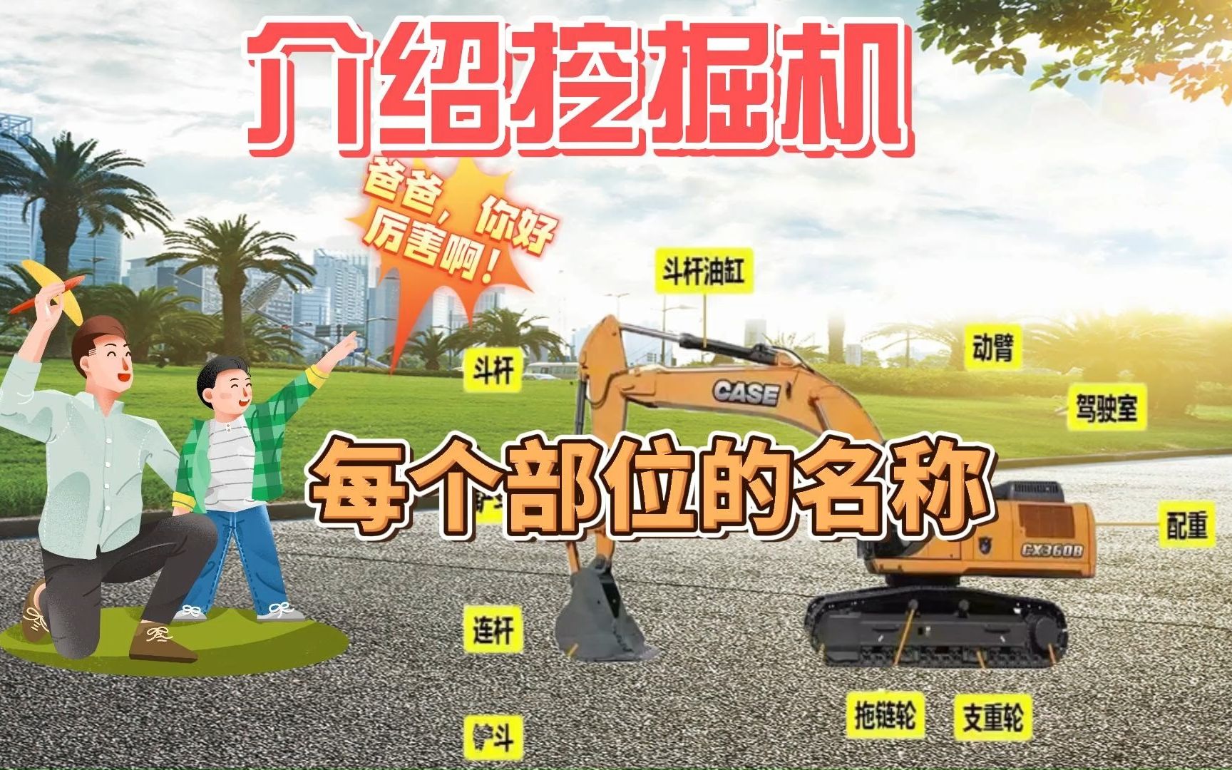 介绍挖掘机每个部位的名称,工程机械大百科,喜欢就关注一下