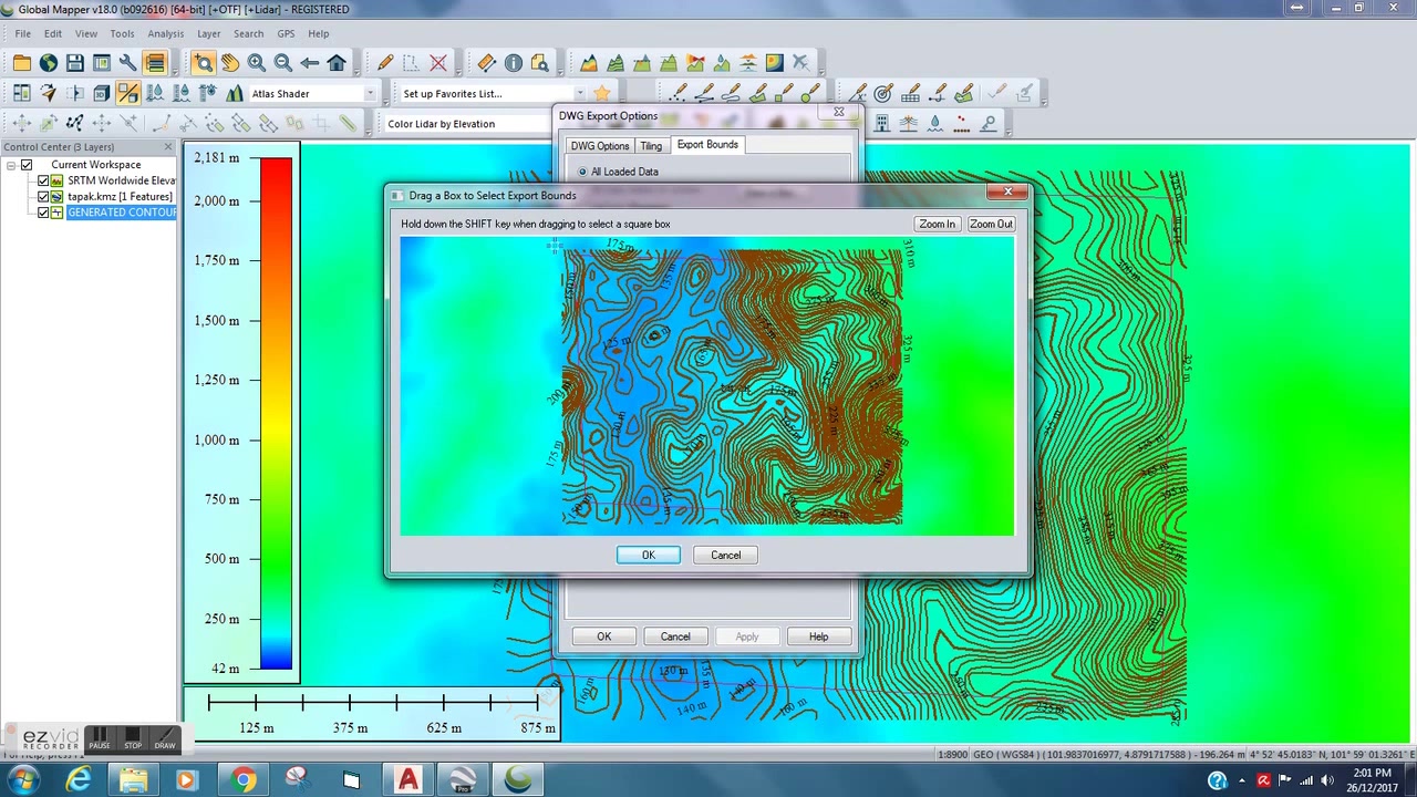 global mapper生成等高线