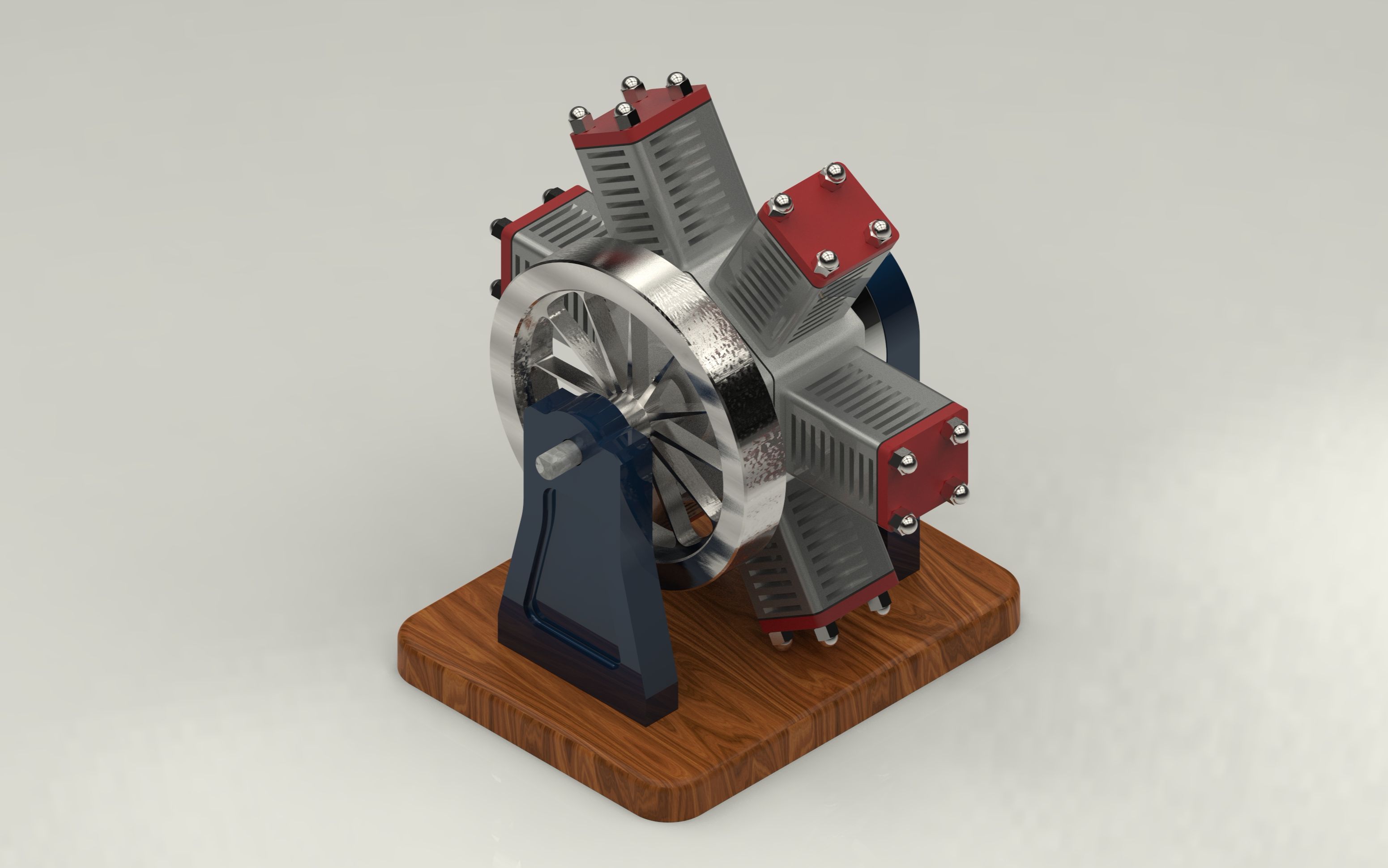 【60fps】第44届世界技能大赛全国选拔赛:六缸星型发动机 装配动画