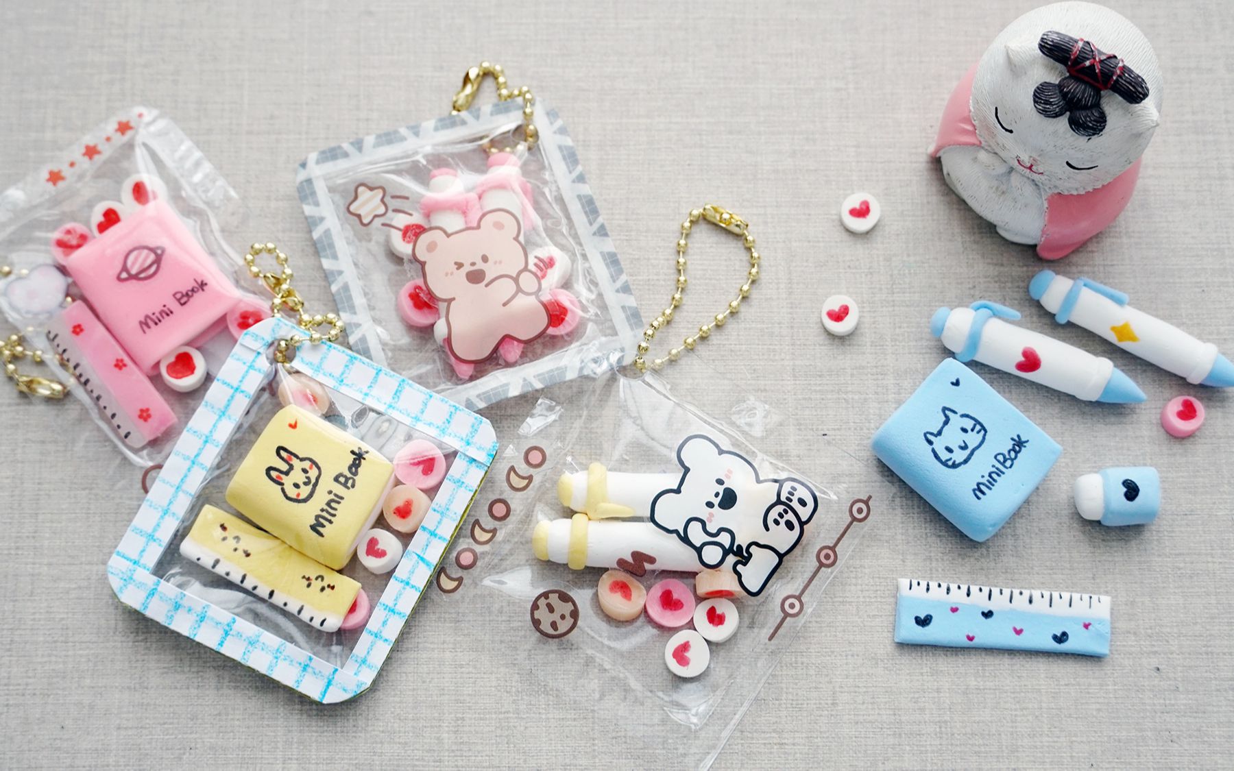 【手工】萌萌的迷你小文具,还可以DIY闺蜜挂件,步骤也简单!