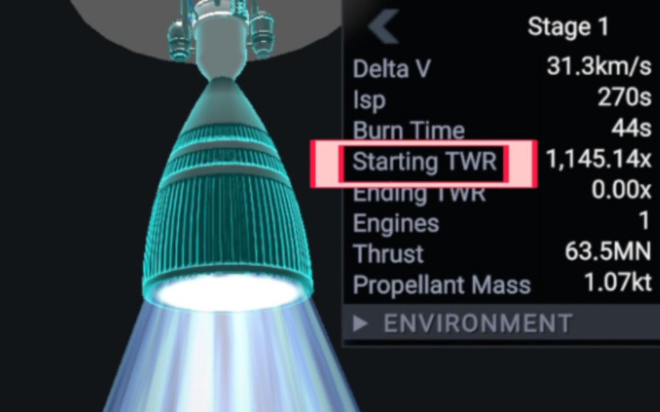 火箭引擎真空推重比与size关系