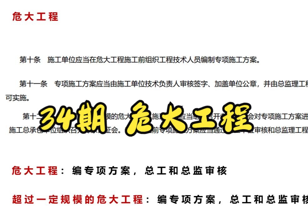 34期 专题:施工现场安全文明管理——危大工程等