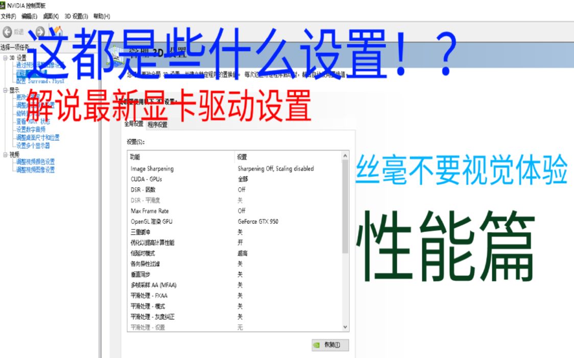 【全网NVIDIA最优性能篇】牺牲所有视觉体验!让你帧数飘到最高!游戏...