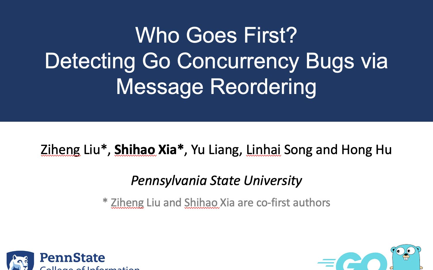 通过消息重排序检测Go程序的并发缺陷 [宾州州立大学](完全版)