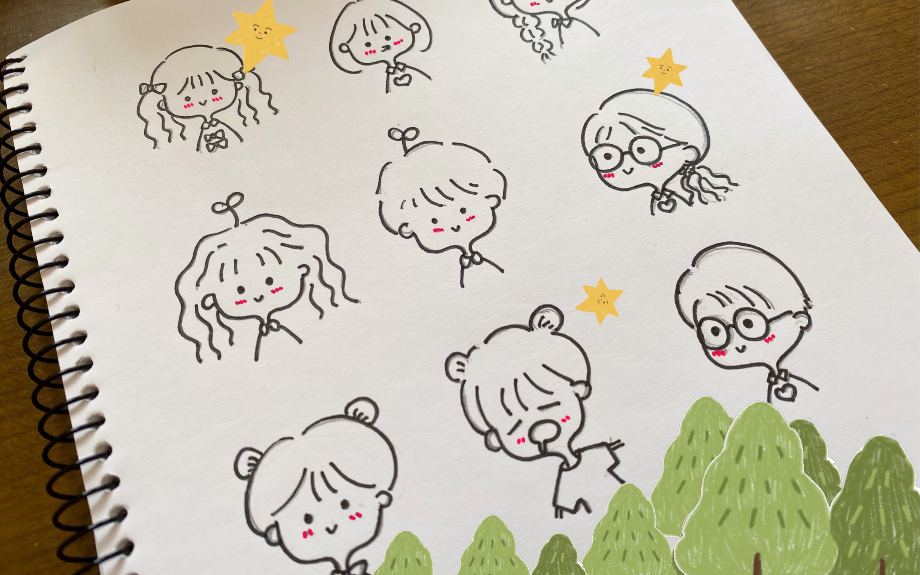 1|手帐素材 可爱卡通头像 简笔画