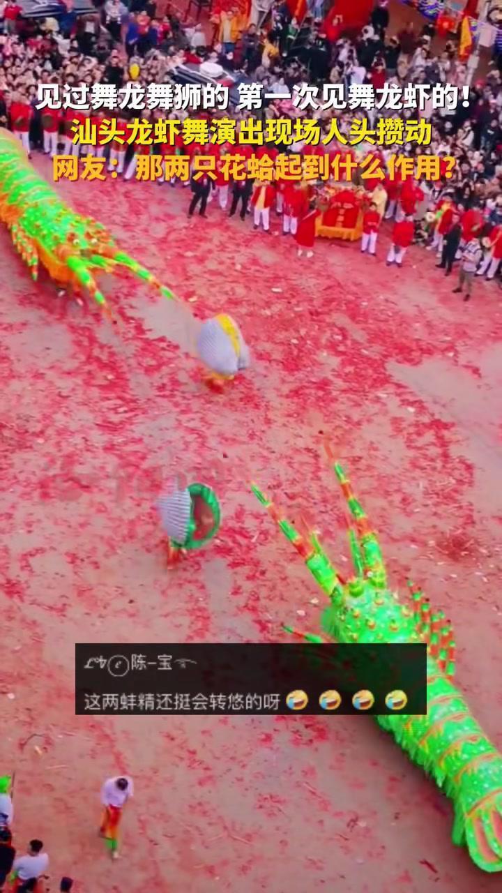 第一次见舞龙虾的#舞狮#龙虾#演出#习俗#汕头