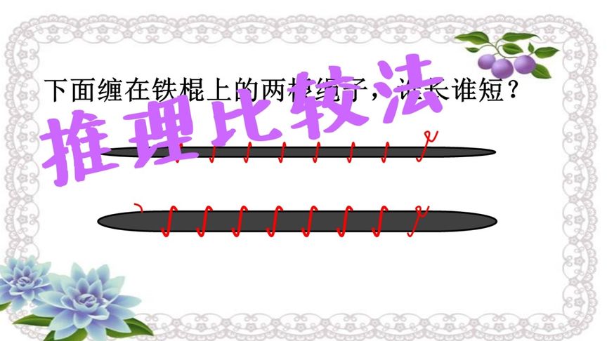 3-6岁幼儿思维训练-推理比较法比长短,解决生活中数学问题!