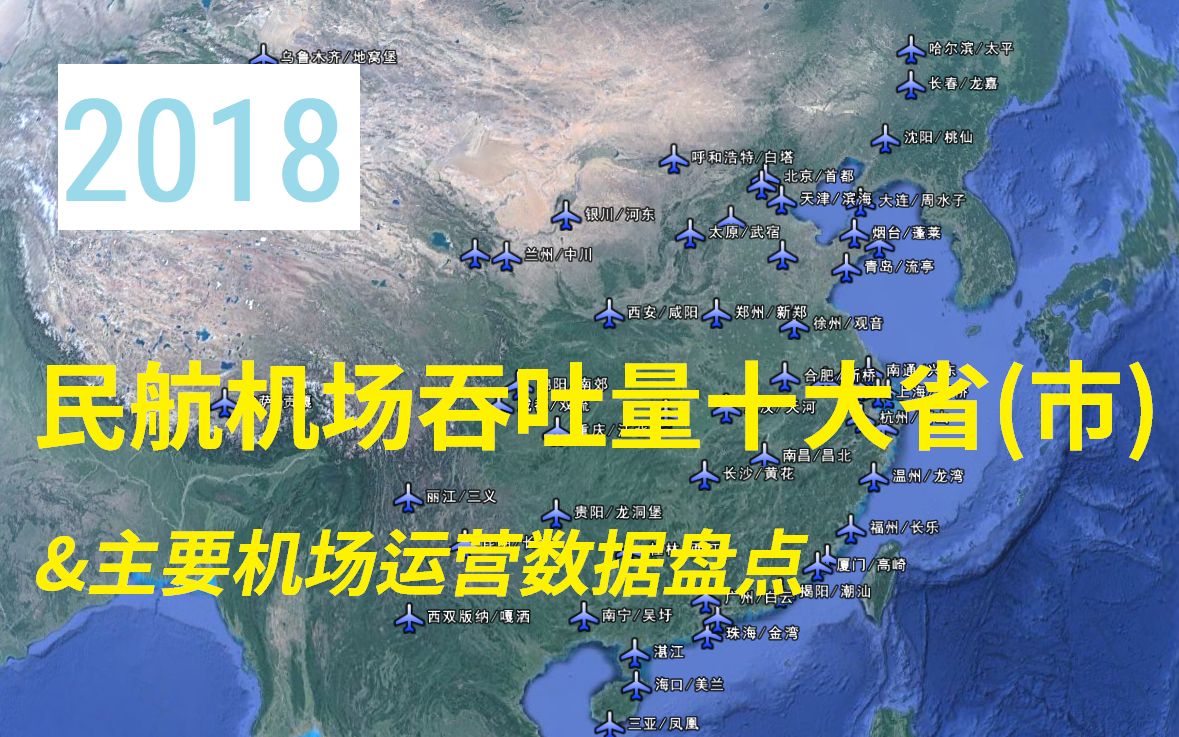 2018年国内机场旅客吞吐量前十省份排名及省内主要机场运营数据盘点