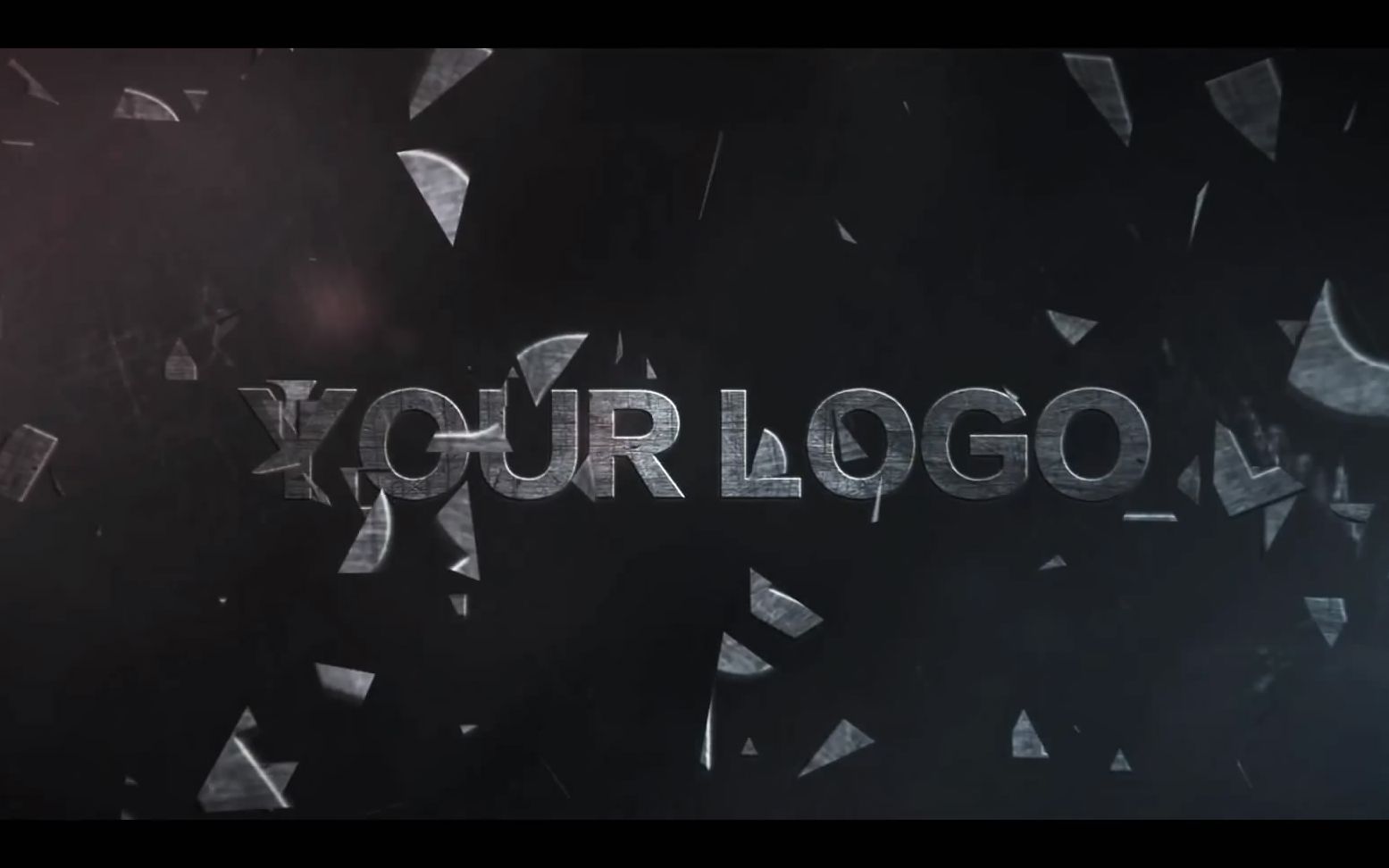 899震撼破碎碎片粒子汇聚金属文字logo演绎片头ae模板