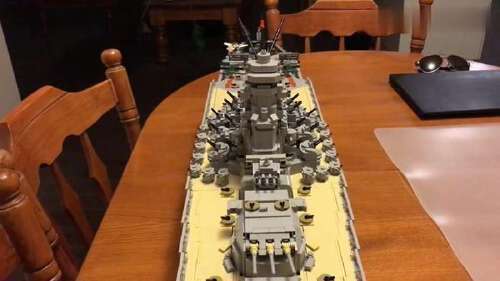 耗时1200小时!全球首款乐高MOC大和号战列舰震撼完工,战舰世界玩家...